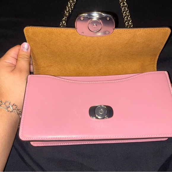 Coach | Bags | Coach Eliza Flap Crossbody Bag In True Pink Silver ...
